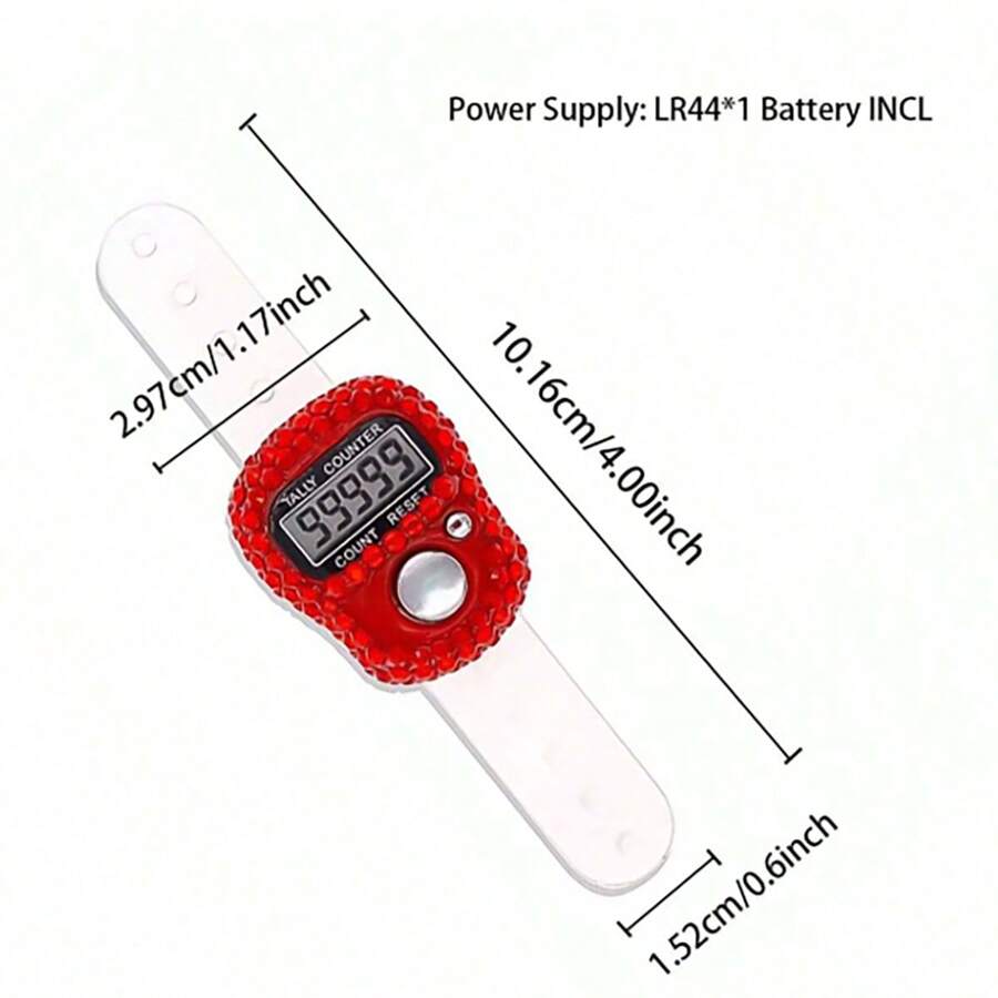 Small Finger Electronic Counter Finger Counter With Flower Spot Drill Portable Ring Electronic ...