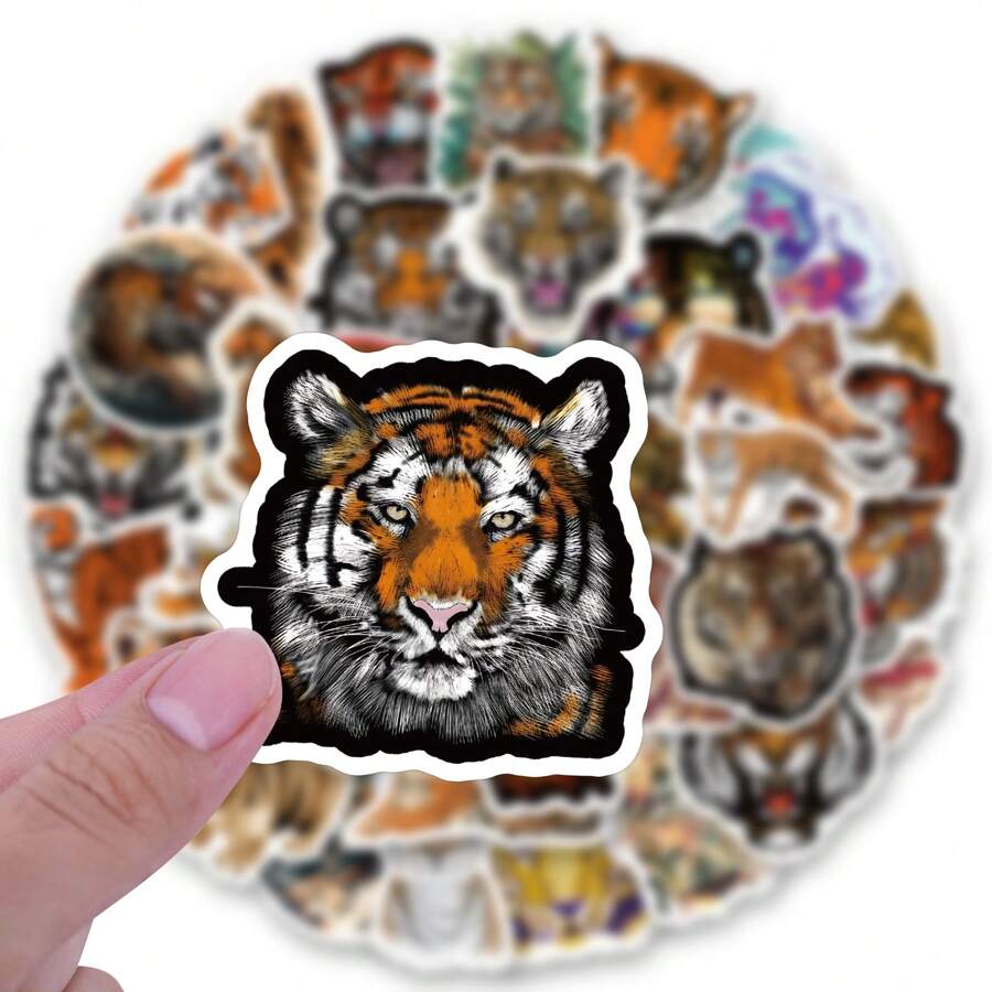 60 PCS Tiger Stickers Aesthetic Vinyl Stickers Decals Scrapbook ...