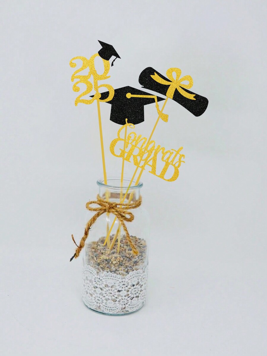 4 pièces/set Décorations de centre de table dorées et noires pour ...