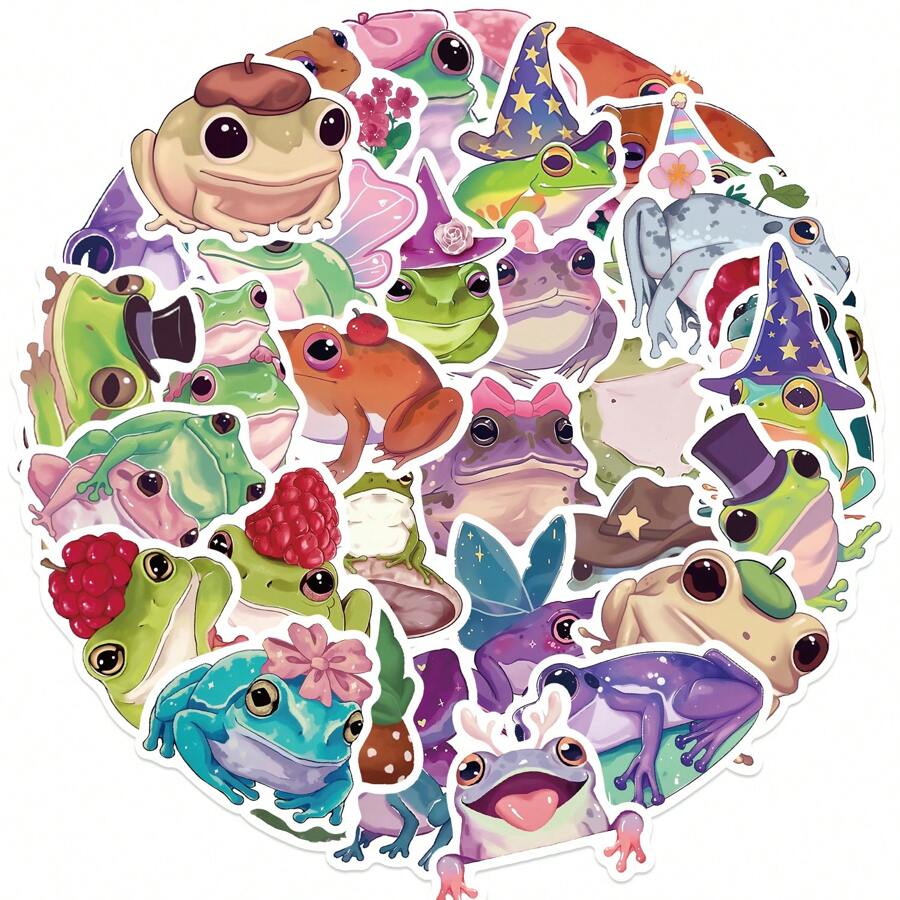 50Pcs Silly Frog Stickers Vinyl Aesthetics Stickers Scrapbook ...