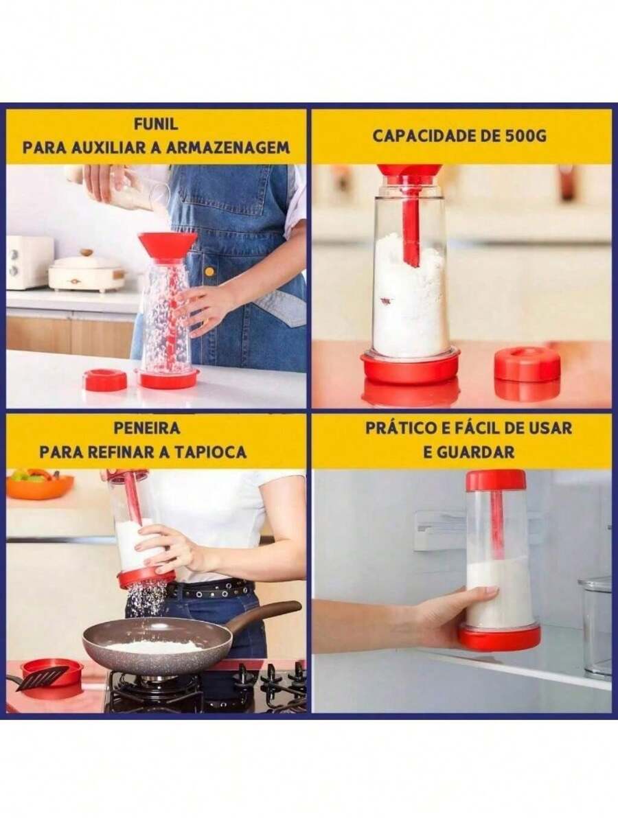 Tapioqueira Peneira Polvilhador - Armazena Tapioca Beiju Tapioca ...