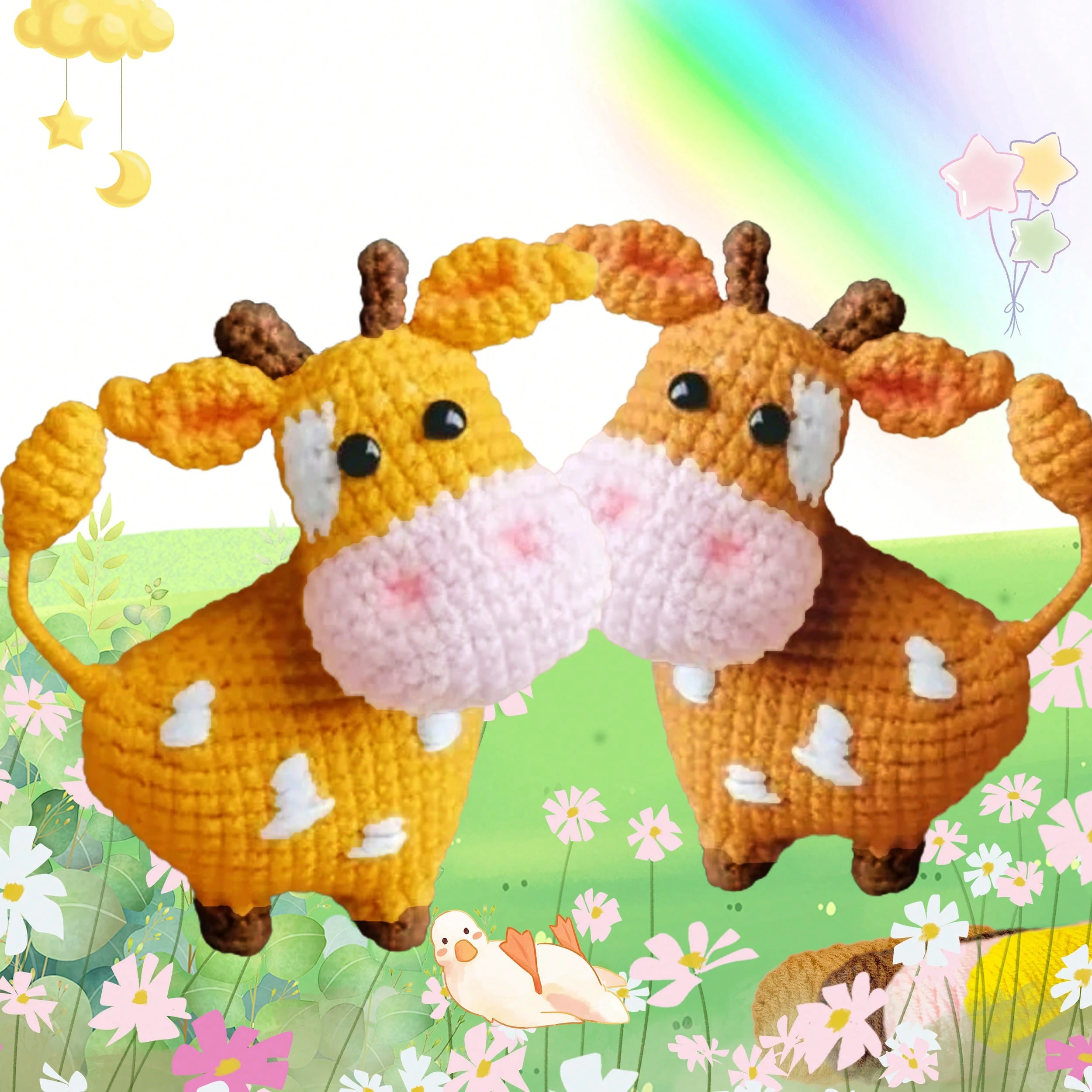 DIY Cattle Crochet Kit For Beginners, Amigurumi Stuffed Animals - Gift ...