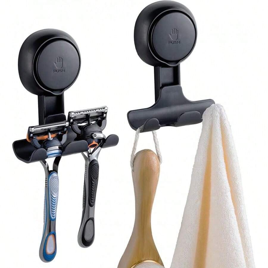 Suction Cup Razor Holder In Shower 2 Pack, Towel, Loofah, Shaver Holder ...