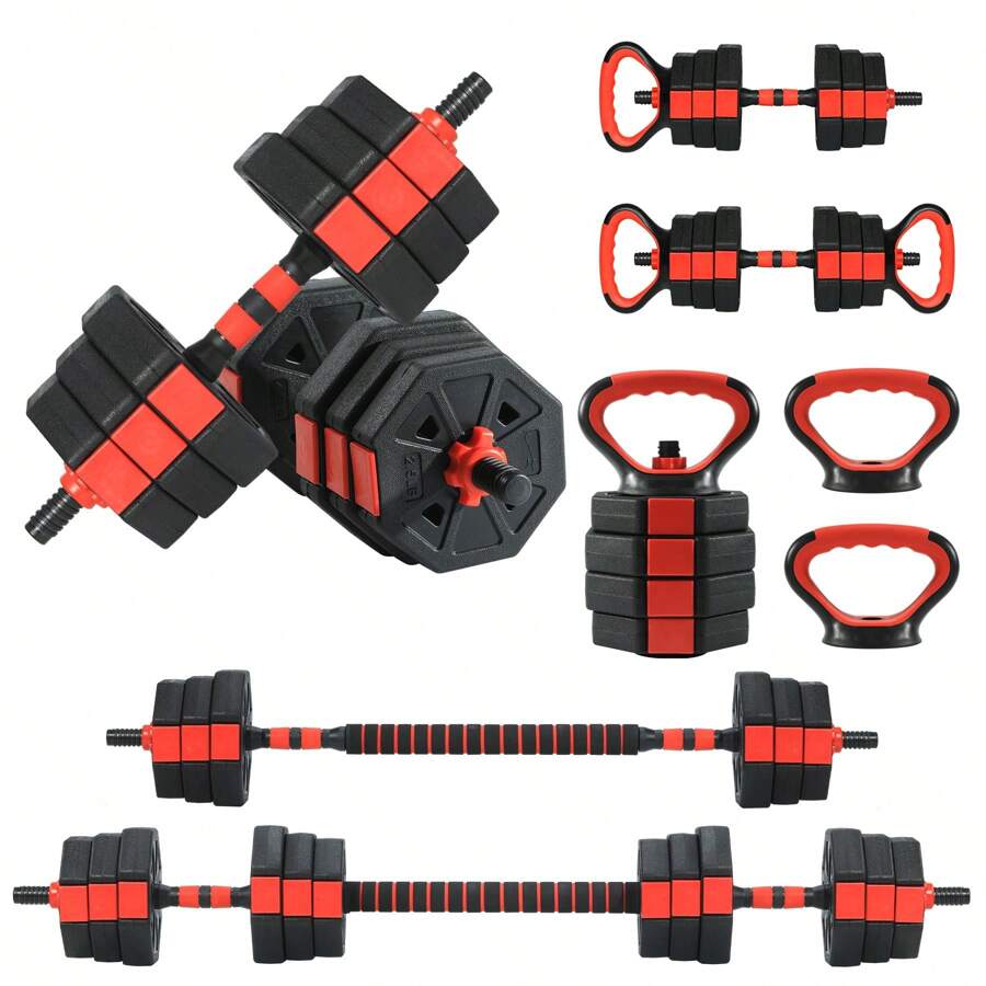 Ataucjin 3-In-1 Octagonal Adjustable Dumbbell Set,Barbell Set,44 Lbs ...