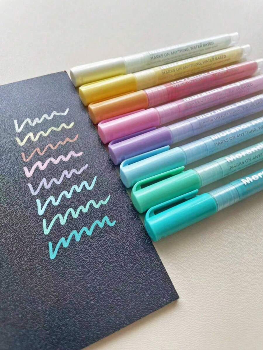 8pcs Pastel Color Acrylic Marker Paint Pen Set For Office, School ...