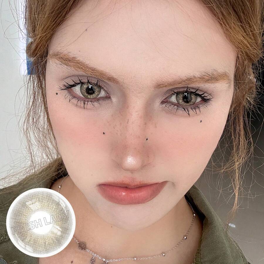 FRESH LADY Freshlady Wonderstruck Brown & Grey 14.00mm Grey Eye Contact ...