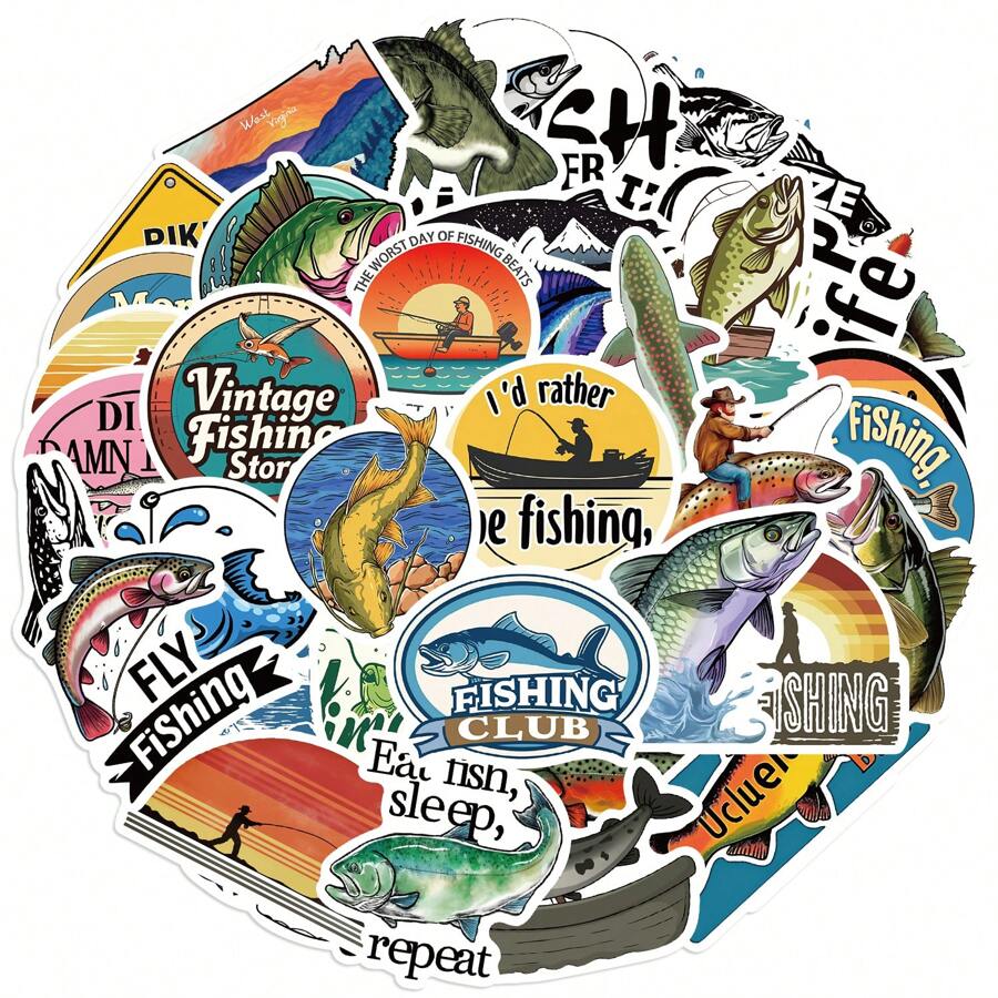50Pcs Fish Stickers Vinyl Aesthetics Stickers Scrapbook, Journaling ...