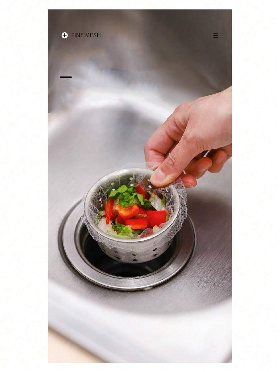 100pcs Disposable Kitchen Sink Filter Bags - Food Residue & Leftovers ...