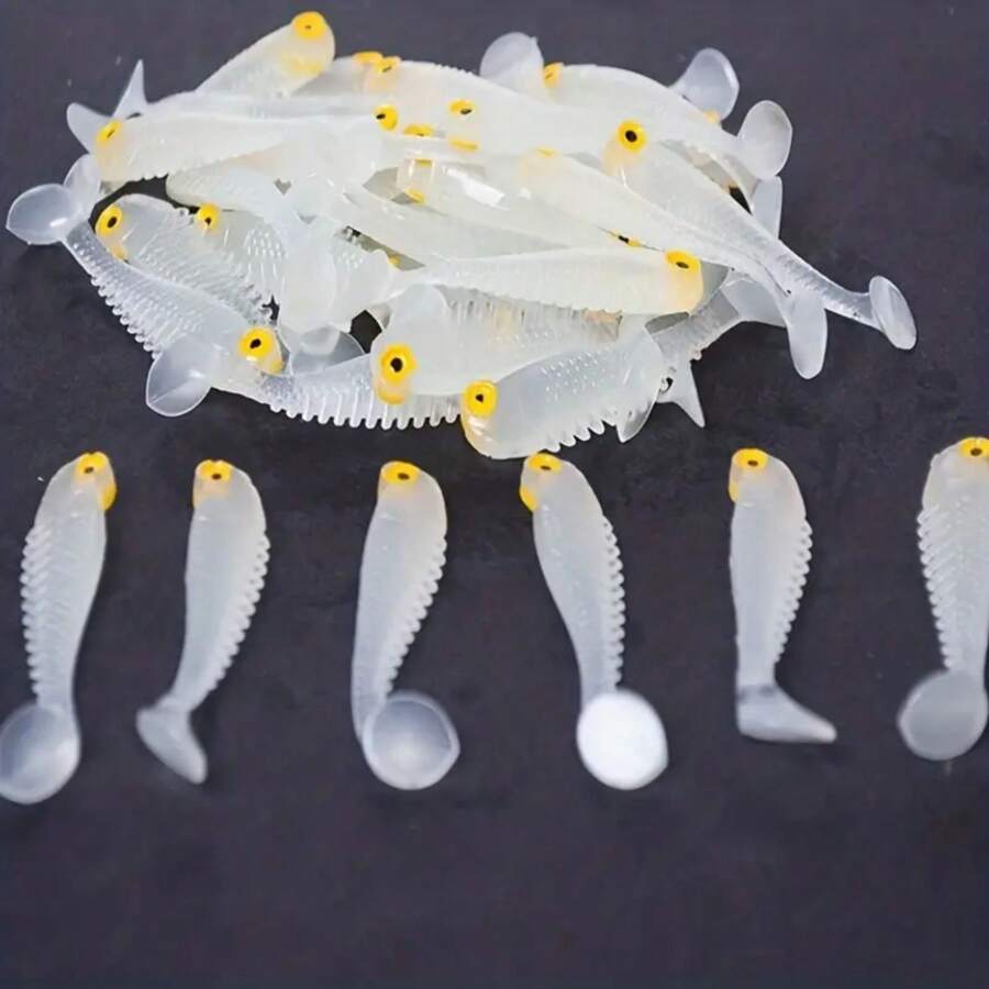 Luminous Soft Lures, Silicone Fish Shaped Fishing Artificial Lure Bait, Soft Silicone Tiddler ...