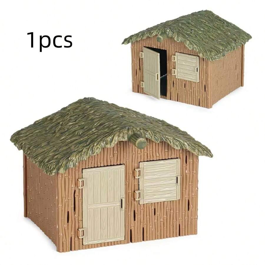 Boy And Girl Game Simulation Animal Thatched Hut Model, Thatched Hut ...