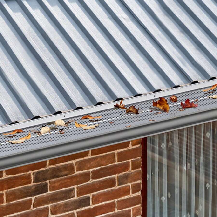 Gutter Guard, 5/6 Inch Width, Aluminum Leaf Filter DIY Gutter Cover, 0. ...