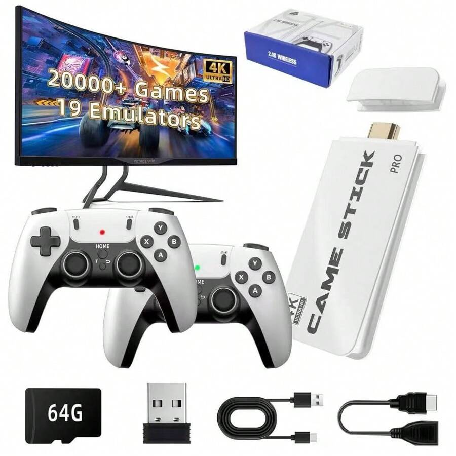 2025 NEW Video Game Stick M15 Pro 4k 64gb Hdmi With 2 Wireless Controls +20,000 Games | SHEIN USA