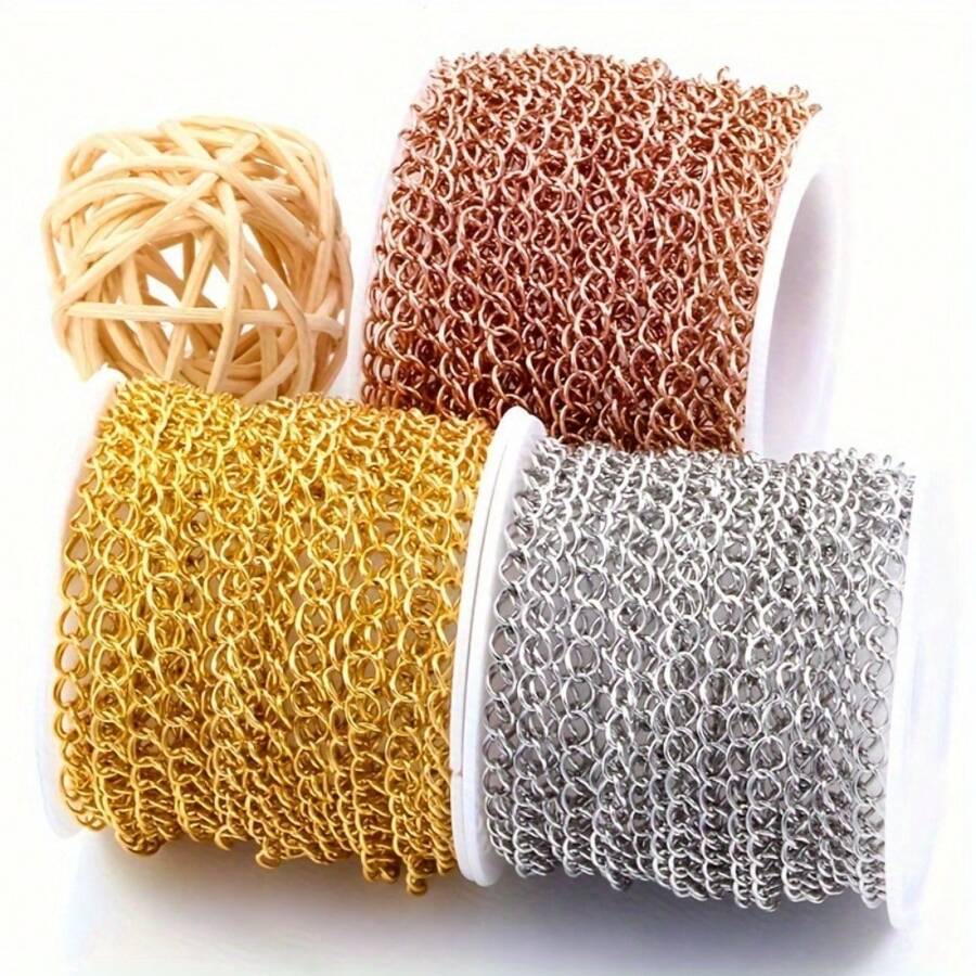 1m/39.37in High Quality 304 Stainless Steel Oval Chain O-Ring Chain ...