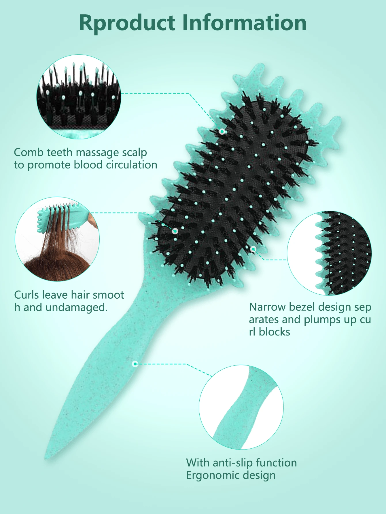 Cepillo de pelo 2025 Nuevo cepillo definidor de rizos, cepillo para ...