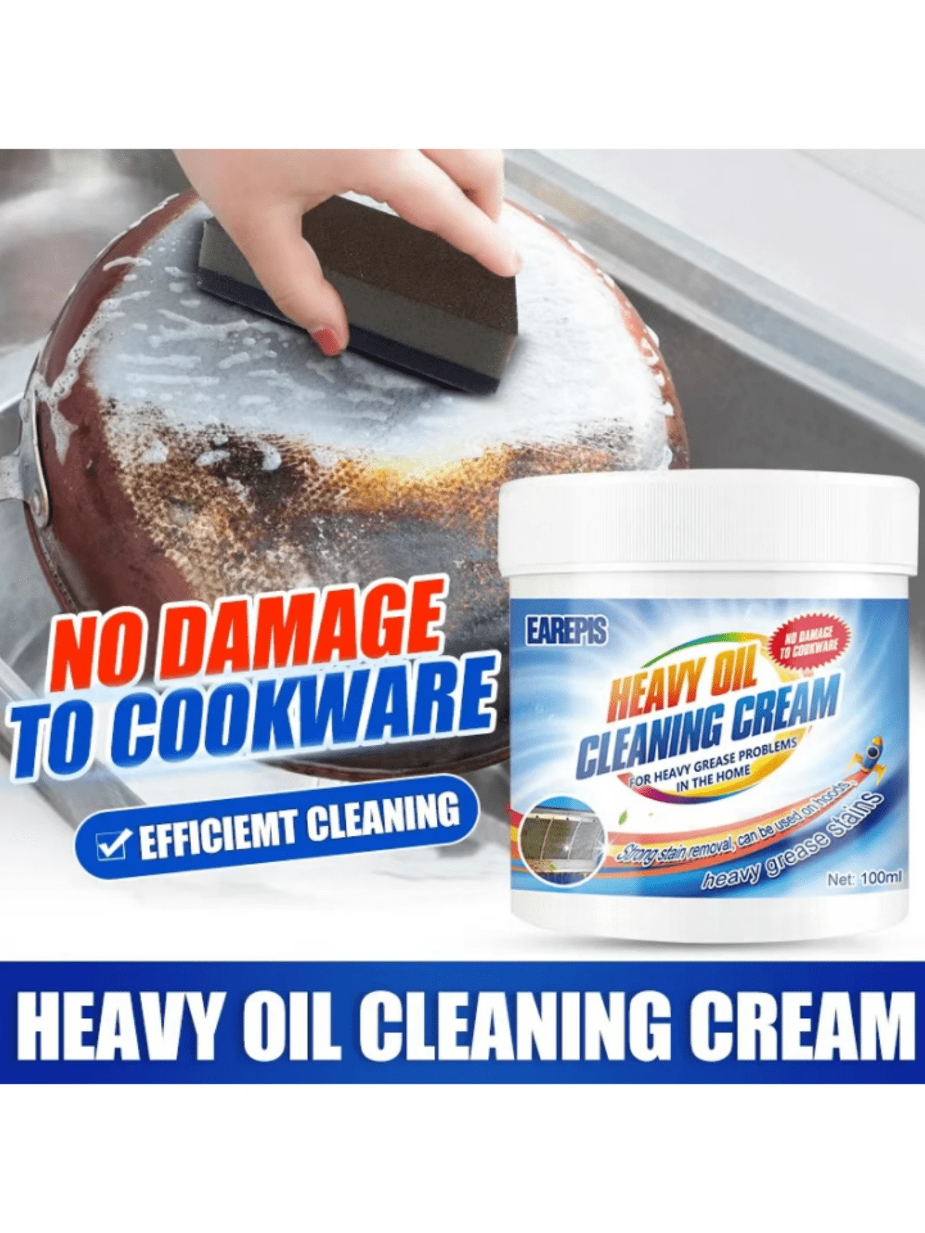 Heavy Duty Kitchen Degreaser Cleaner - Powerful Cleaning Cream With ...