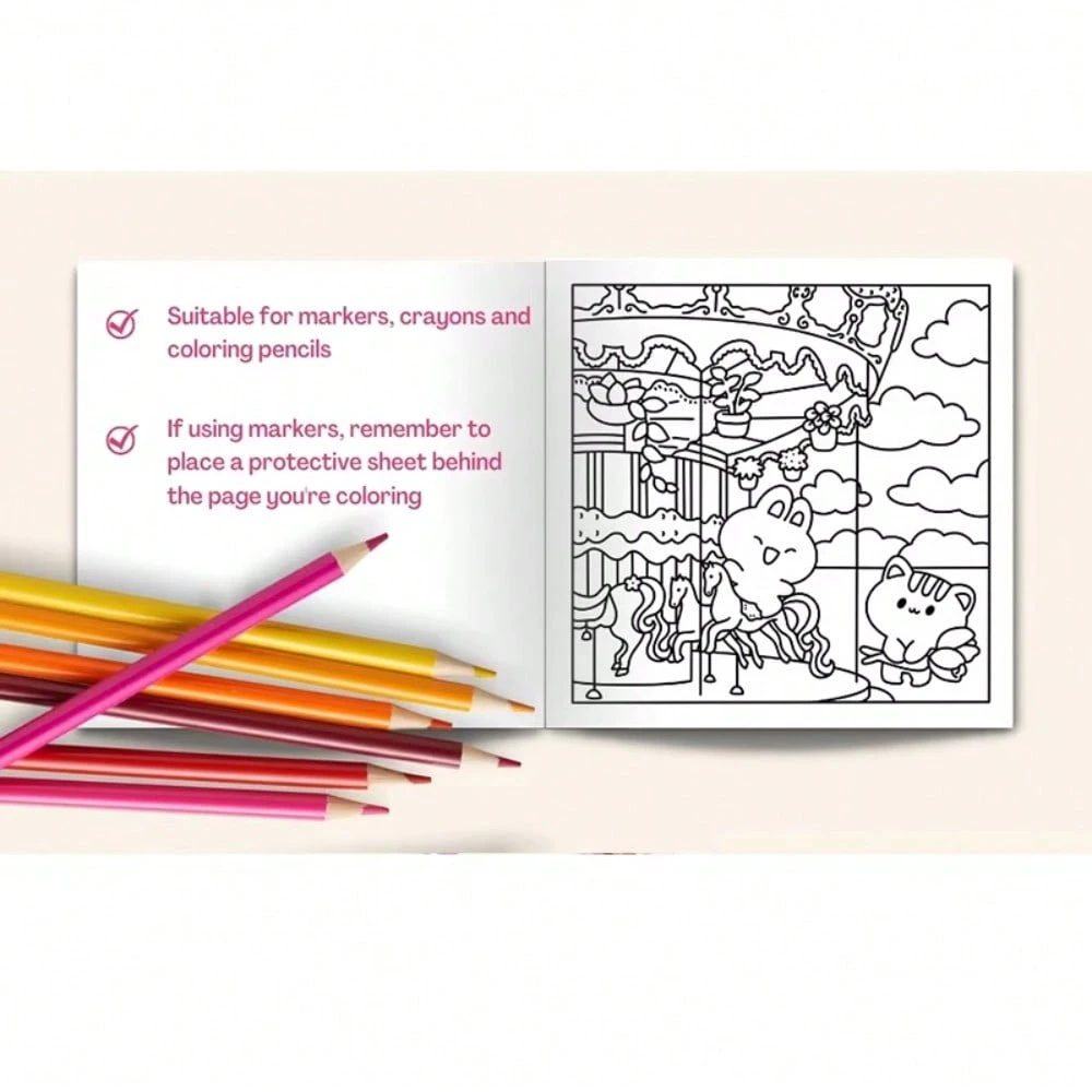 Coloring Book Kid Graffiti Painting Book Cute Paris A Kawaii Coloring Book Adventure Color Cozy ...