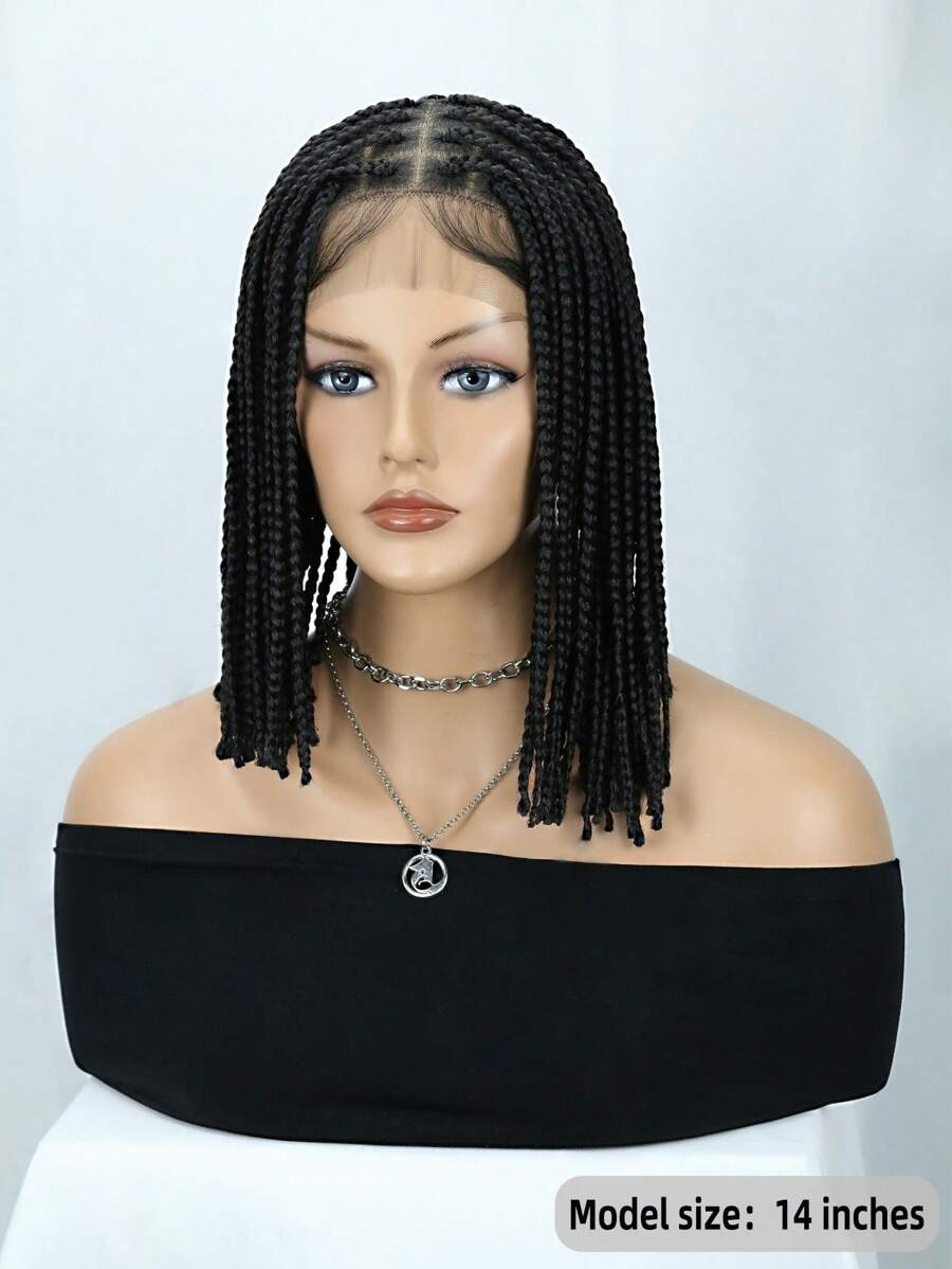 Full Lace Short Knotless Braided Wigs For Women Full Lace Synthetic ...