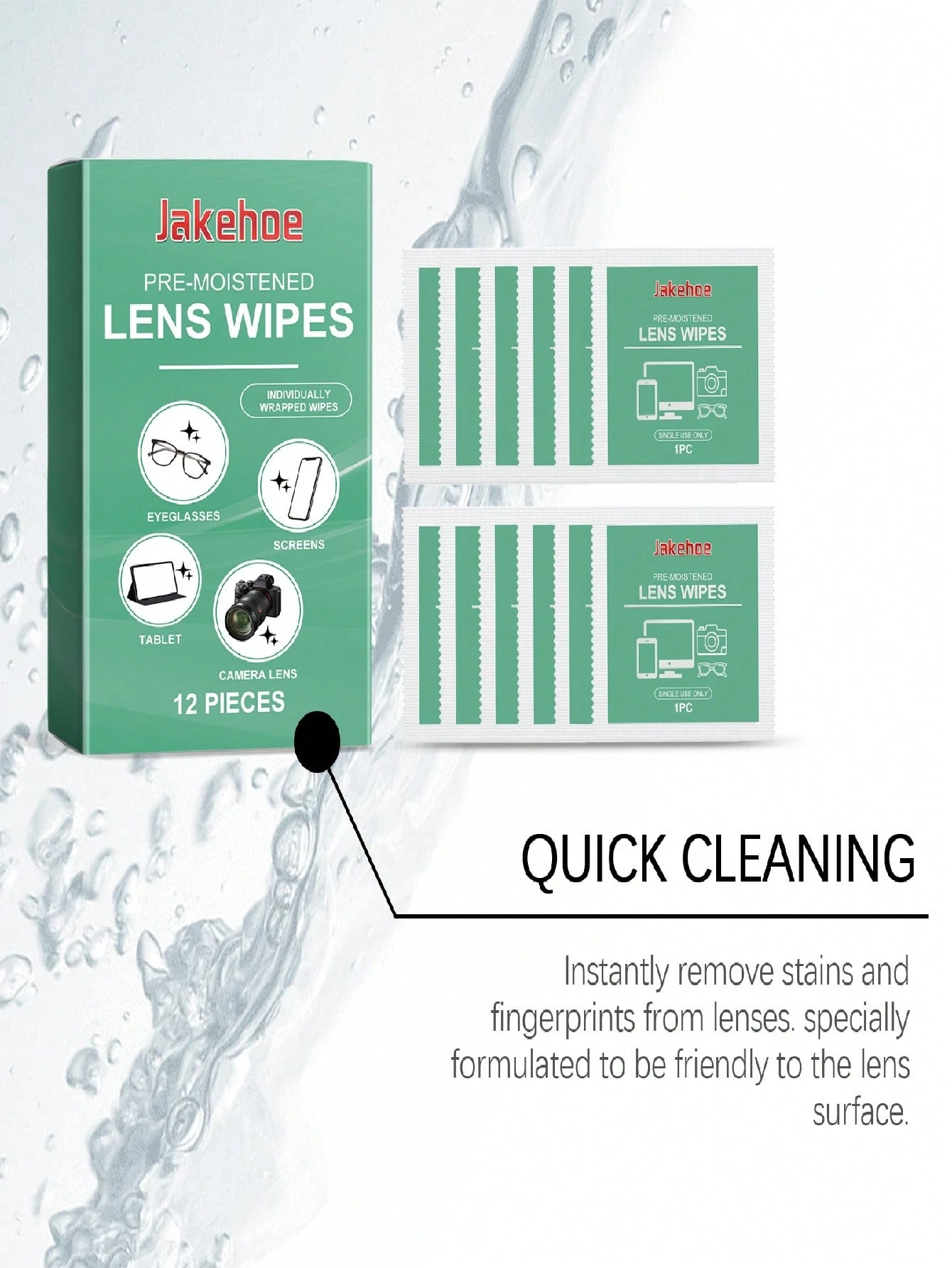 Lens Cleaning Wet Wipes, Portable Eyeglass Screen Cleaning Cloth ...