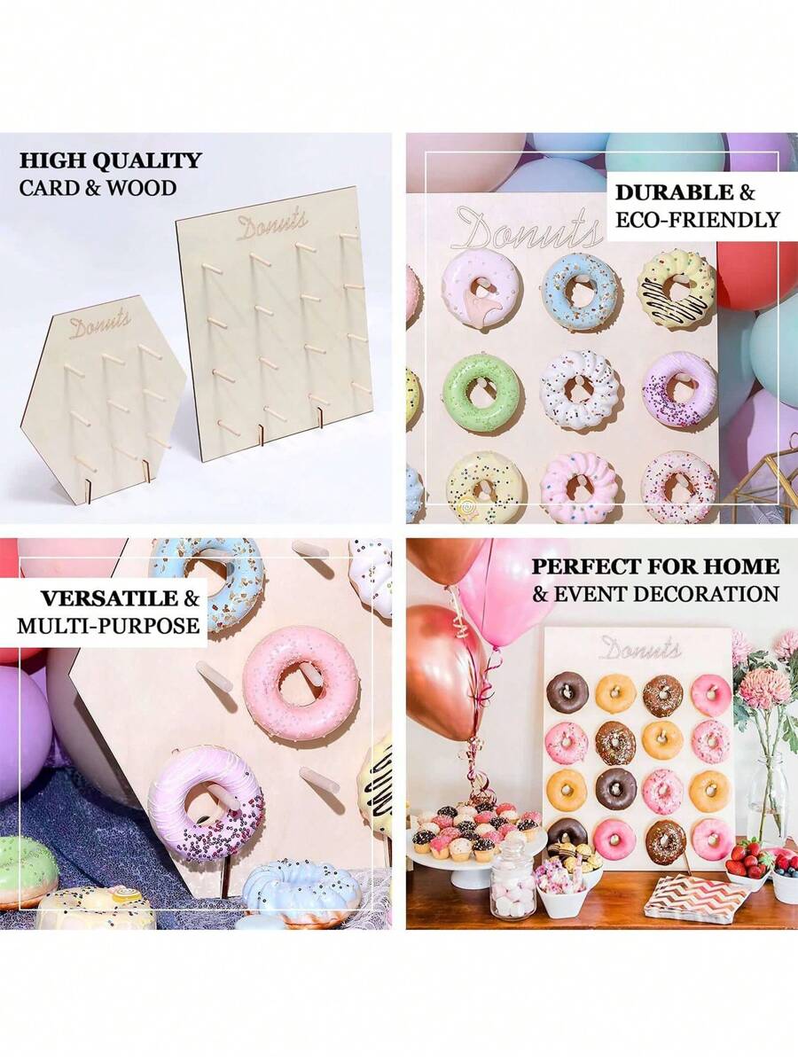 1pc Holes Donut Wooden Display Rack,Household Donut Display Rack,Party ...