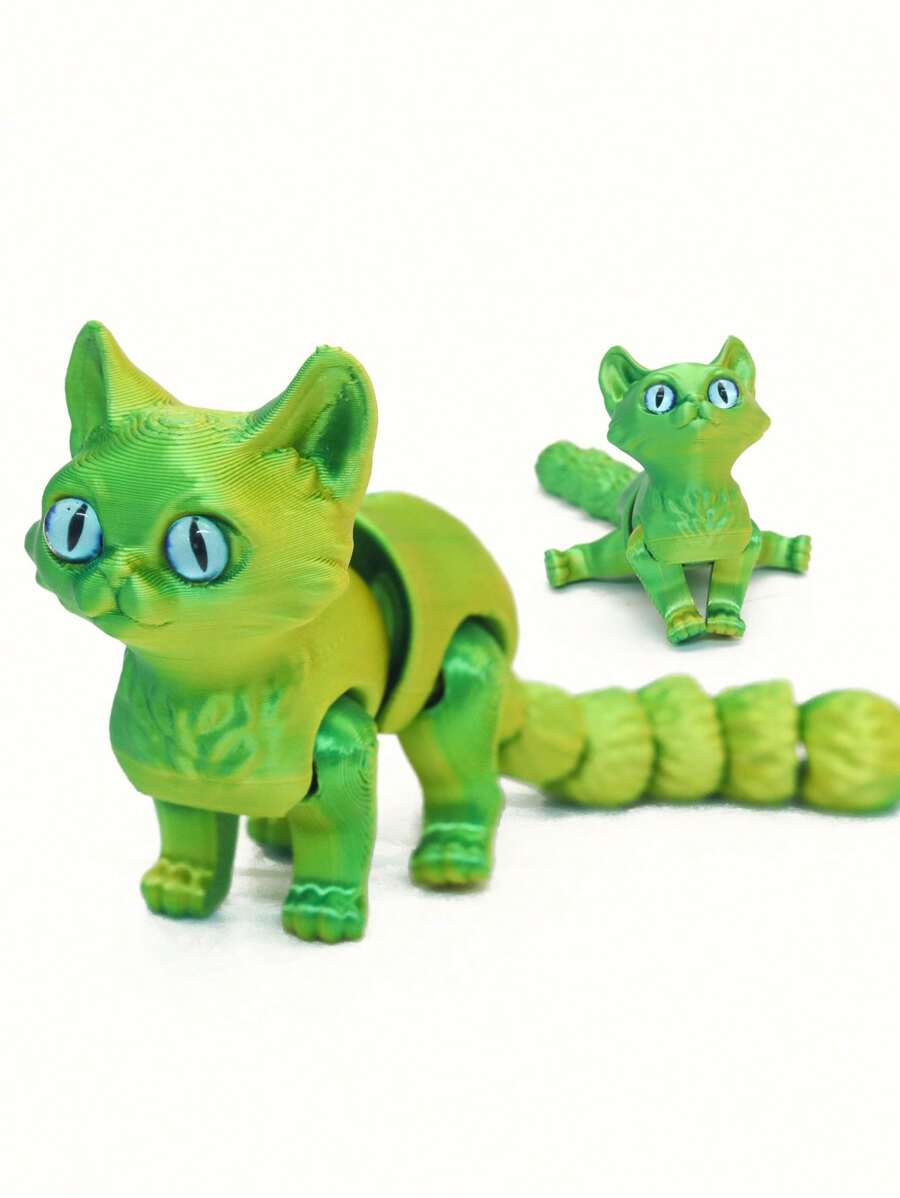 3D Printed Small Cat Figurine, Adorable Animal Plush Doll, Home Decor ...