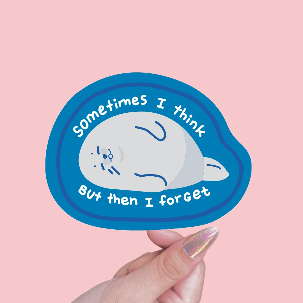 Forgetful Seal Name Stickers - Kawaii Animal Decals For Laptop, Diary ...