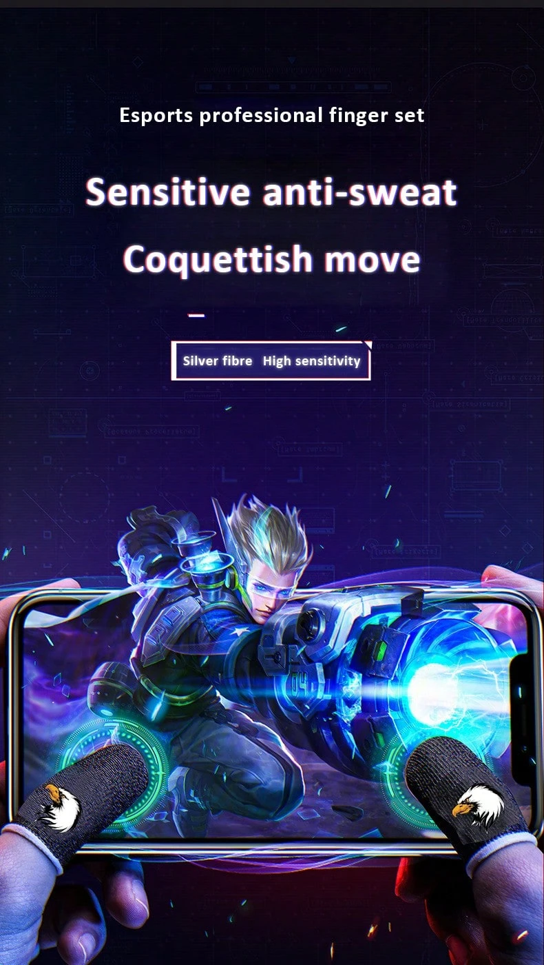 Mangas para dedos para juegos móviles Eagle Gaming, respirables y con puntas sensibles para ...