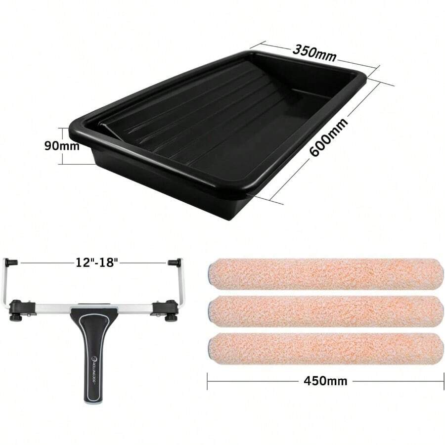 18 Inch Paint Roller Set - Large Paint Roller Tray, Ideal For Large ...