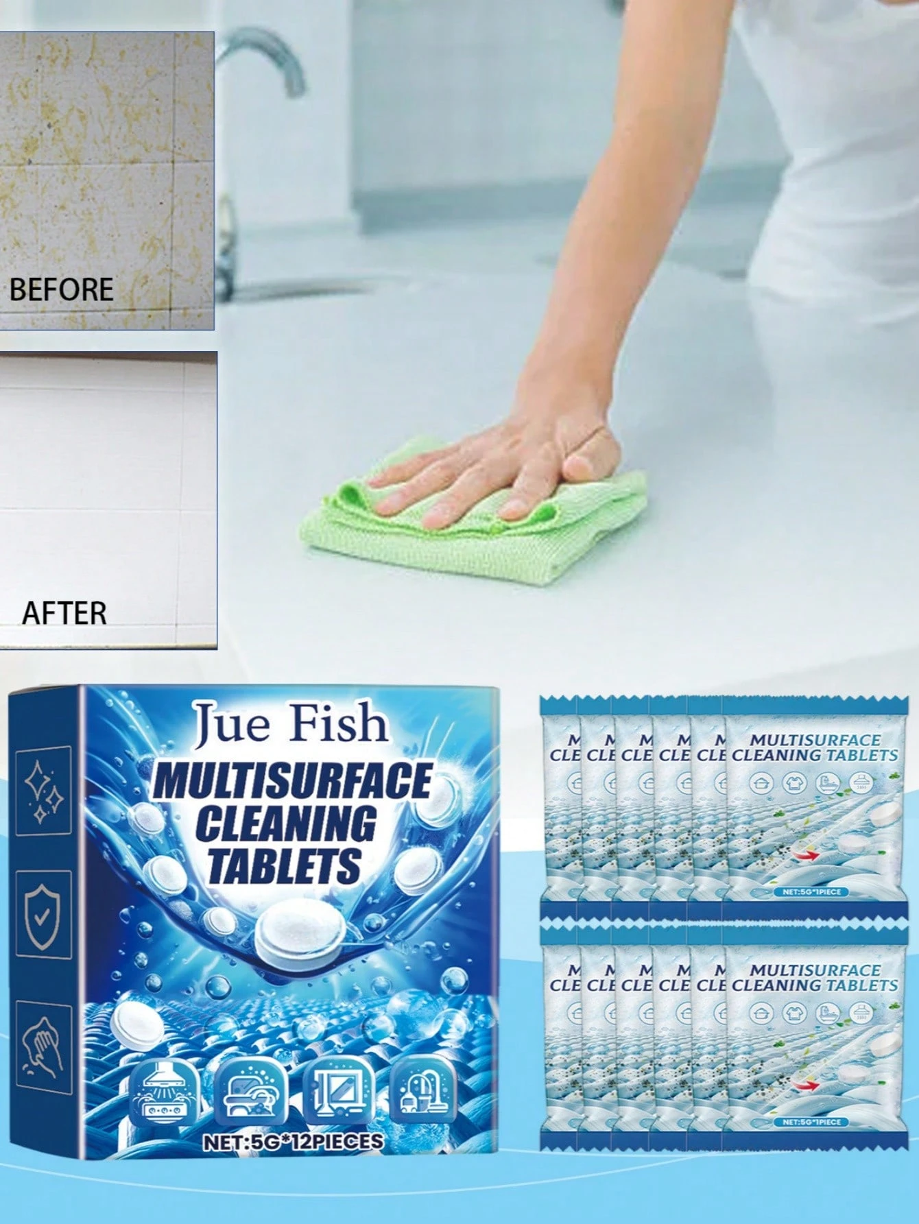 Surface Decontamination Effervescent Tablet Kitchen Heavy Oil And Dirt ...