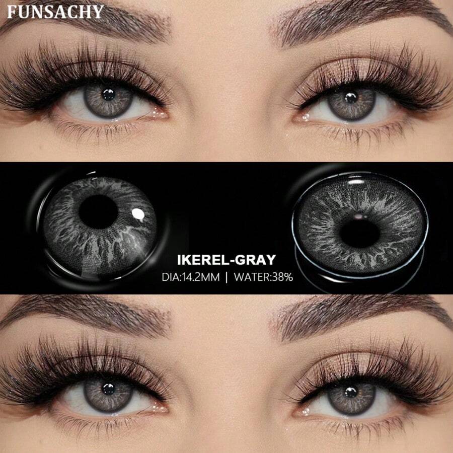 Lentilles de contact pour la beauté des yeux de couleur brun gris ...