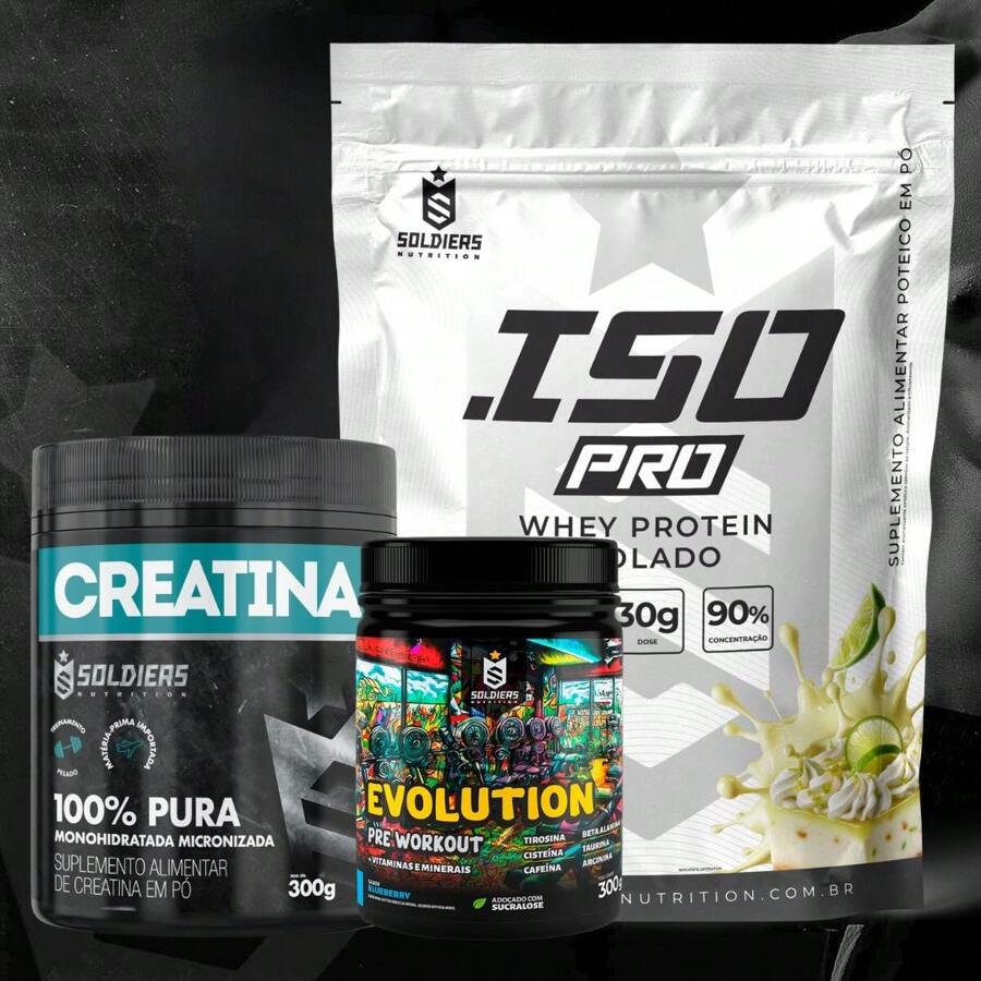 SOLDIERS NUTRITION Kit: Whey Protein Isolate ISO PRO 1kg + Creatine ...