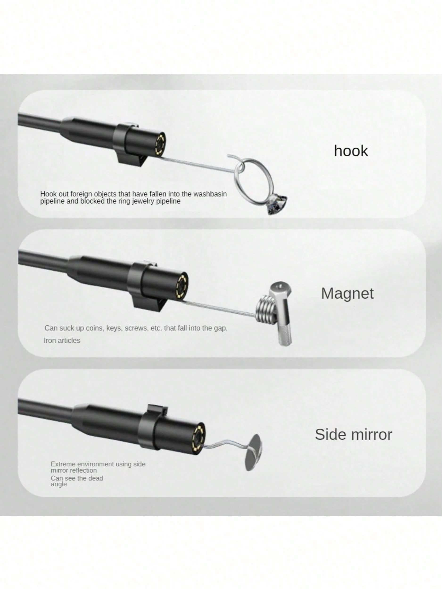 Endoscopio Tipo C USB, Cámara de Endoscopio Android, 1m, 2m, 3m, Serpiente de Detección con ...