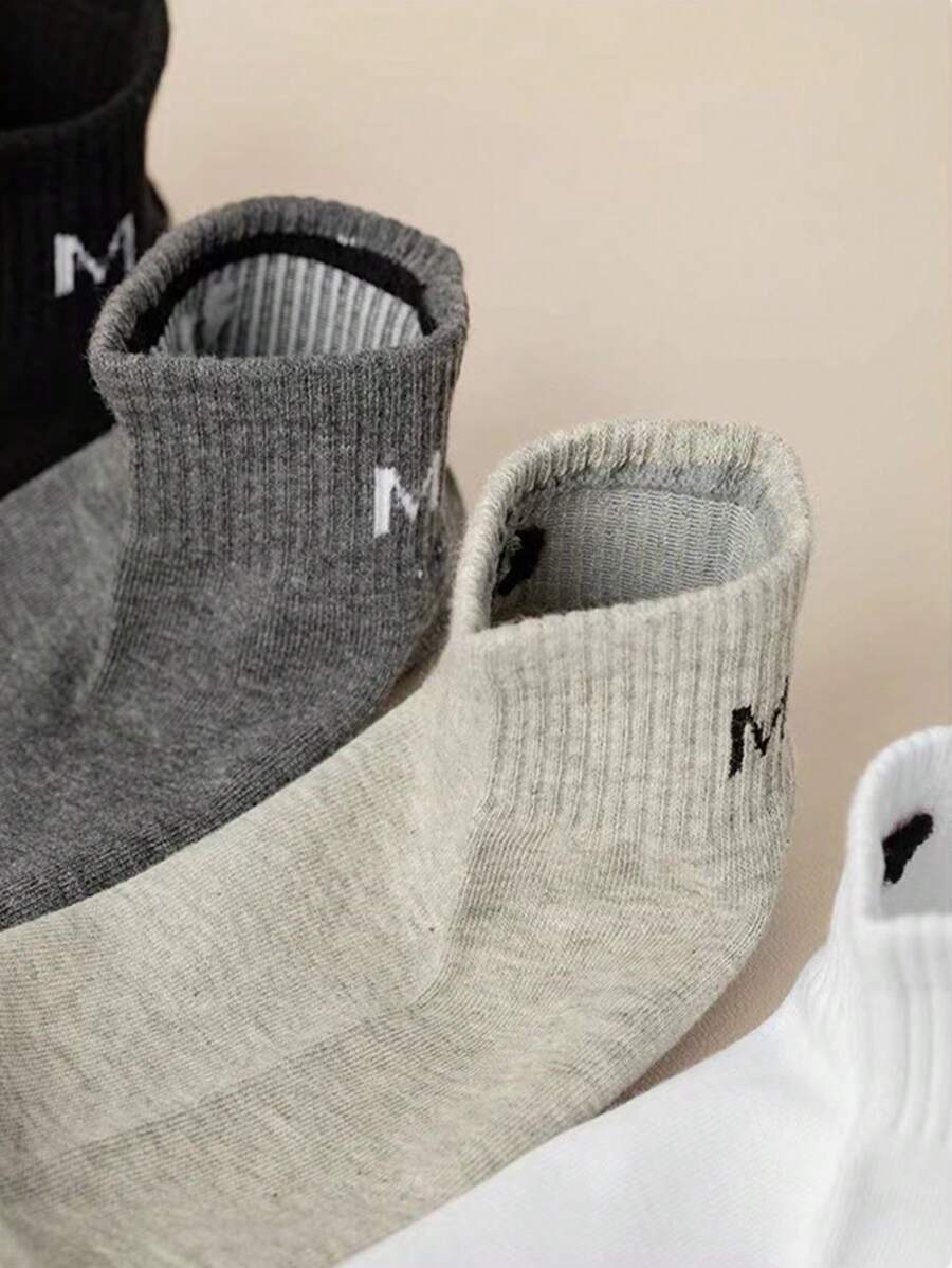 5/10 Pairs Men's Solid Color Low Cut Socks, Breathable Anti-Odor Ankle ...