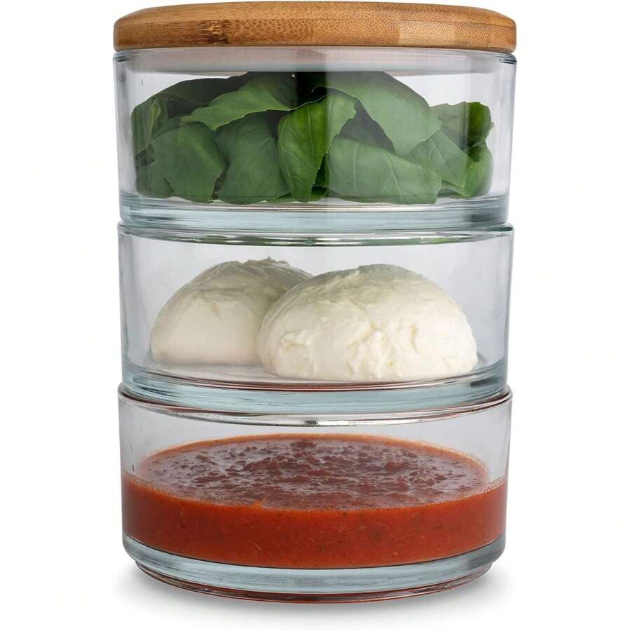 Pizza Preparation Storage - Glass Stackable Storage Containers ...