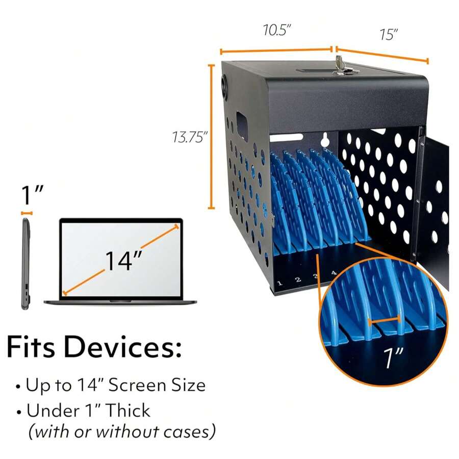 8-Device Chromebook Charging Station - Locking Charging Cabinet For ...