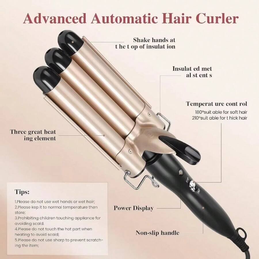 Professional Hair Curling Iron Ceramic Triple Barrel Hair Curler Irons Hair Wave Waver Styling ...