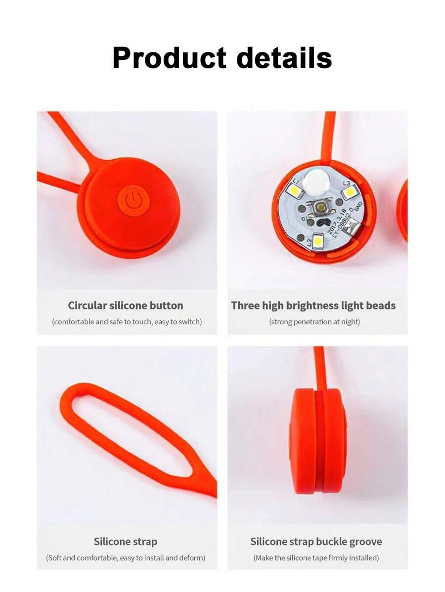 Silicone Safety Signal Lamp Backpack Lights Waterproof LED Backpack ...