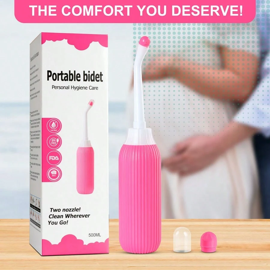 500ML Portable Handheld Bidet Spray Bottle With Retractable Bidet, 2 ...