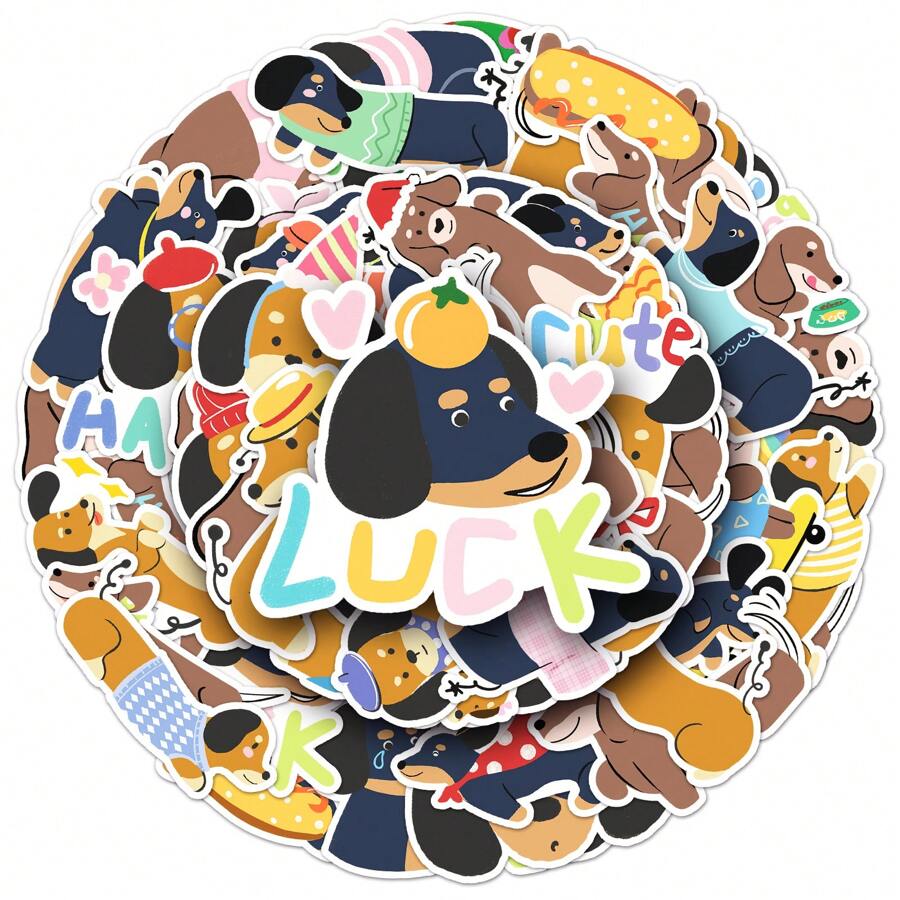 50 Pcs Original Dachshund Stickers Pack | Vinyl Aesthetics Stickers ...