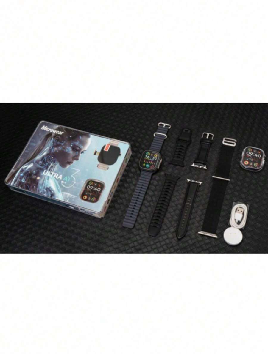 Smartwatch Ultra AI 3 Smart Watch 4G NFC Chip Input ChatGPT Microwear ...