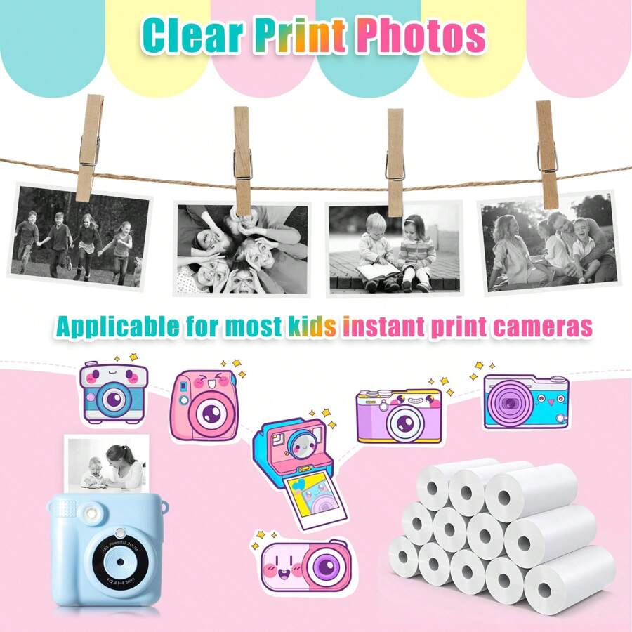 20 Rolls Instant Print Camera For Kids Refill Print Paper - Hikkon ...
