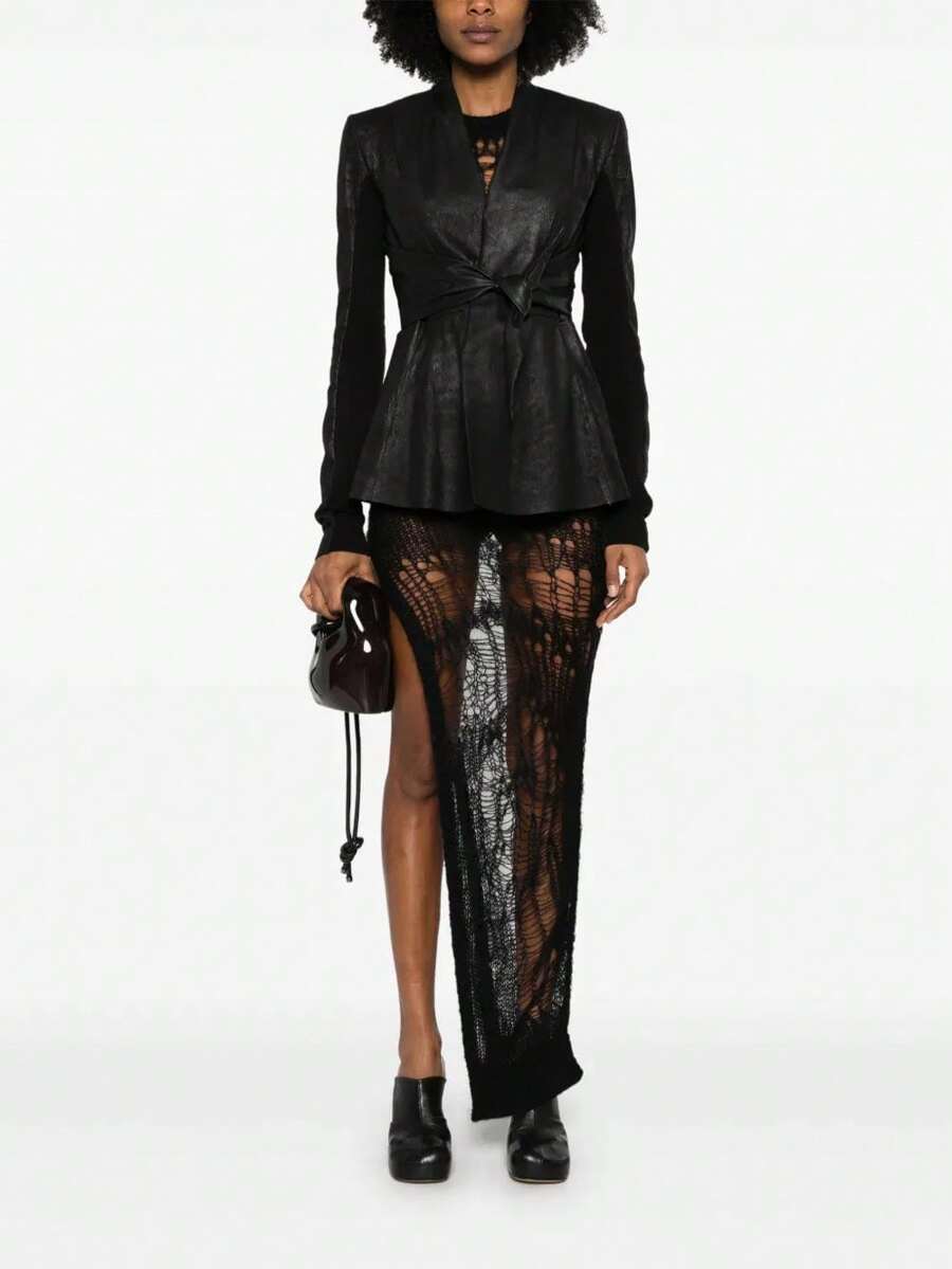 Rick Owens - Women Pelle Giacca Ls Strutter | SHEIN USA