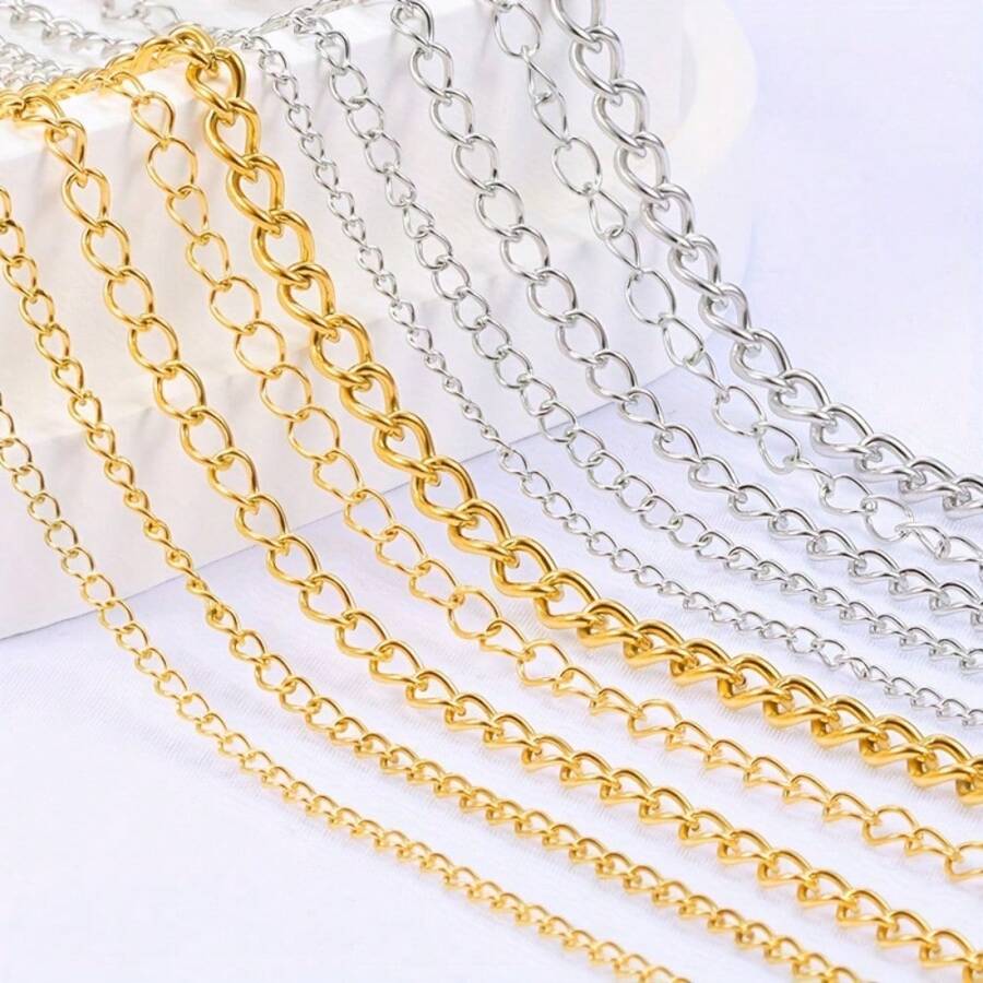 1m/39.37in High Quality 304 Stainless Steel Oval Chain O-Ring Chain ...