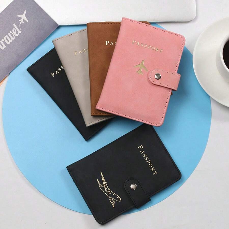 1pc Matte Finish Pu Material Travel Passport Cover With World Map ...