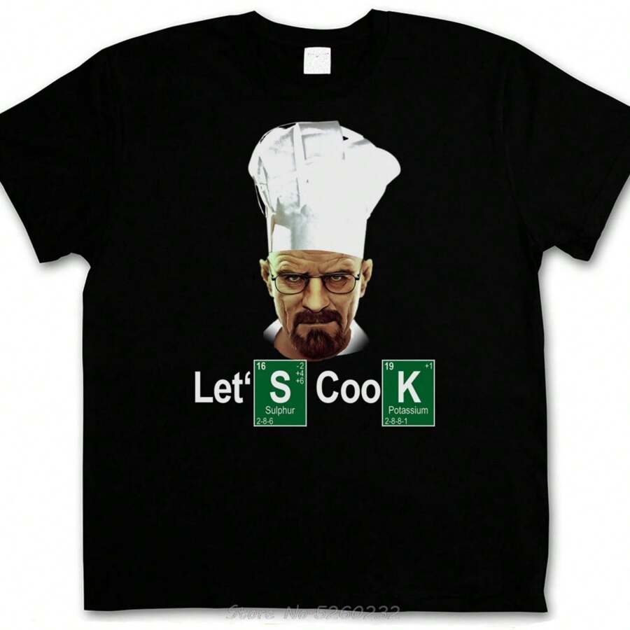 LET S COOK CHEF T- SHIRT - Breaking Walter White Meth Heisenberg TV Bad ...