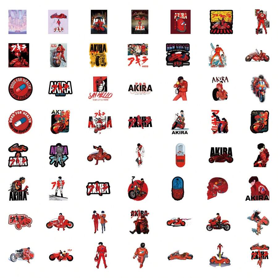 50Pcs Akira Stickers, Akira Vinyl Stickers For Laptop Water Bottle ...