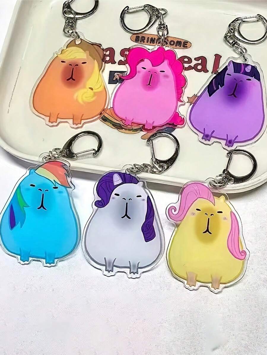 MY LITTLE PONY 6PCS MY LITTLE PONY Acrylic Keychains, Cartoon ...