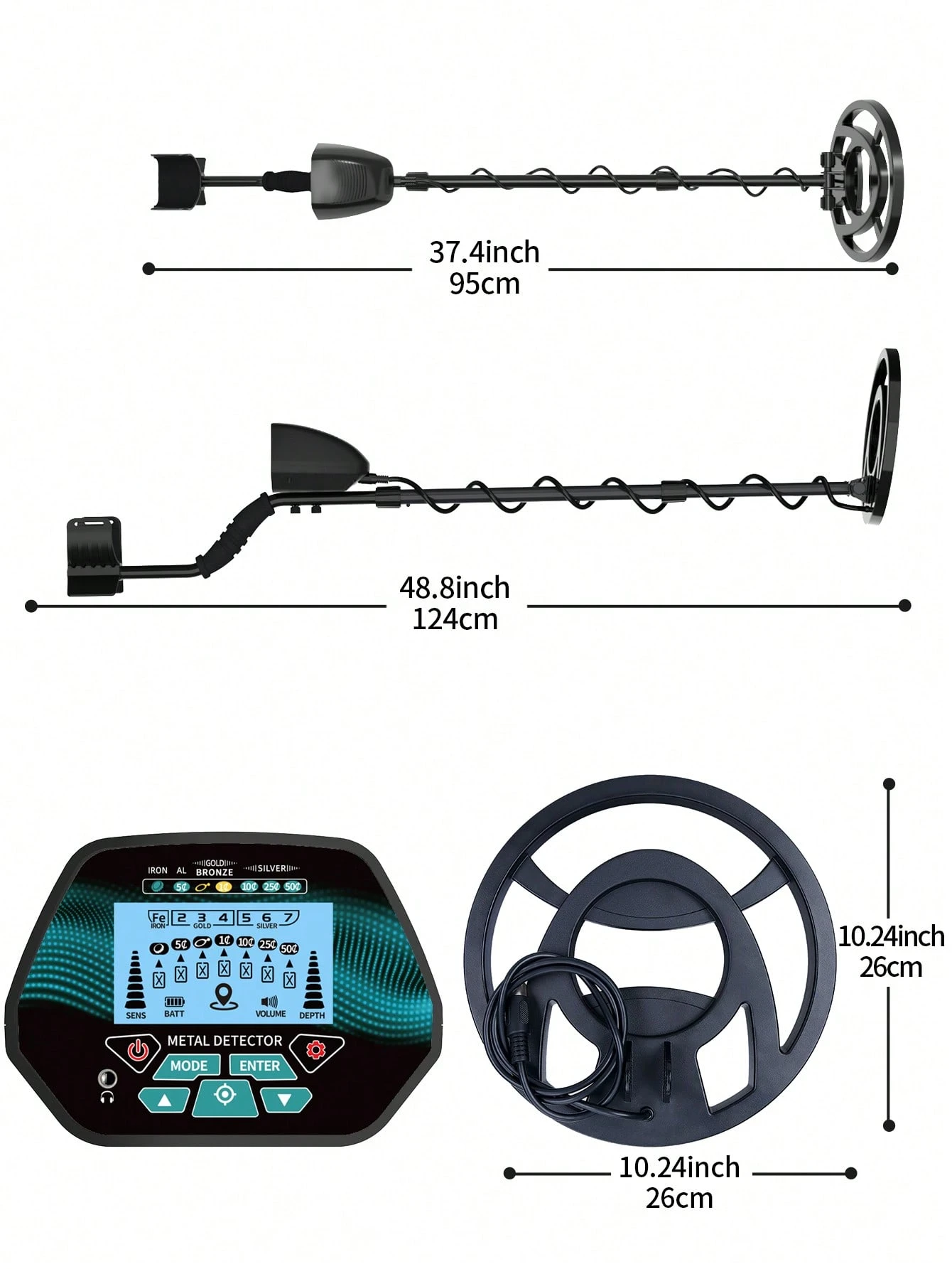 Metal Detector, Display LED ad alta precisione regolabile, modalità ...