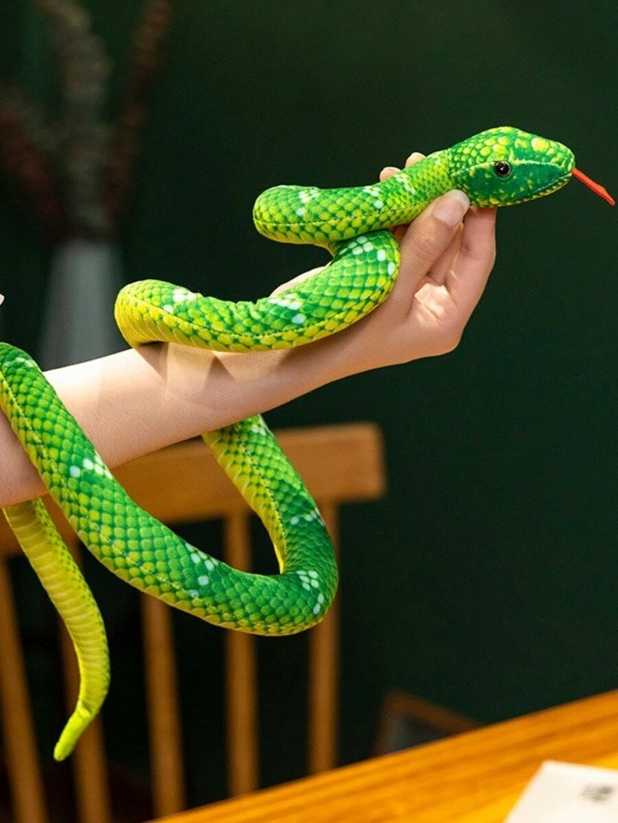 New Realistic Snake Toys, Pressing Head Releases Sound, Prank Prop, Cartoon Plush Python Doll ...