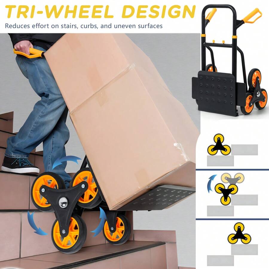 Stair Dolly, Stair Climbing Hand Truck 200kg, Heavy Duty Stair Climber ...