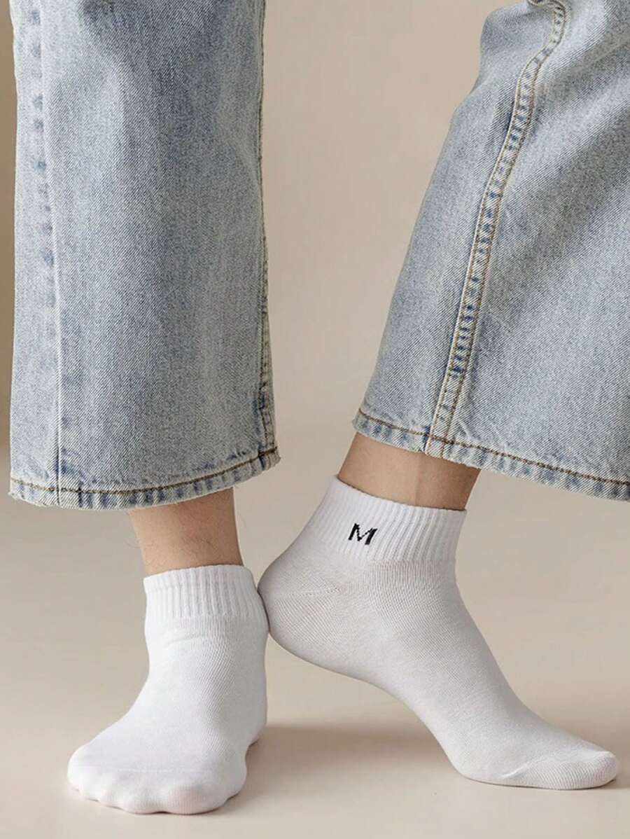 5/10 Pairs Men's Solid Color Low Cut Socks, Breathable Anti-Odor Ankle ...